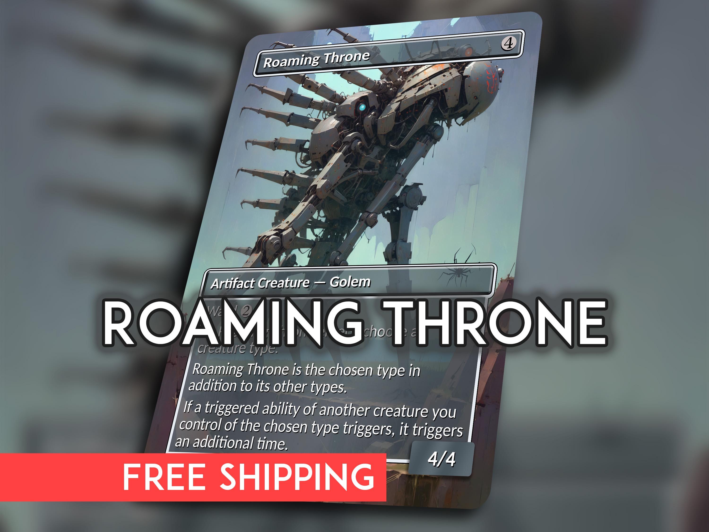 Roaming Throne MTG Proxy Commander Card High quality black core ...